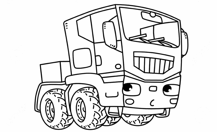 Colorie le camion - Mamykit