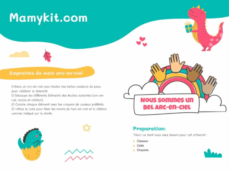 Feuille de coloriage sur la diversité dessinée à la main - Mamykit