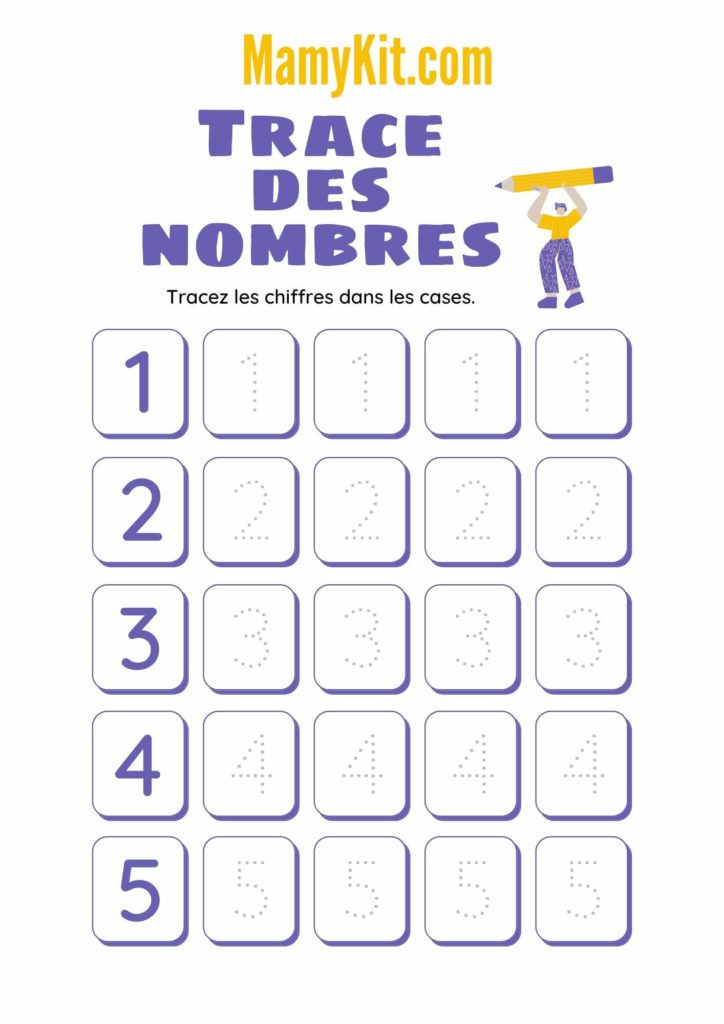 Trace des nombres - Mamykit