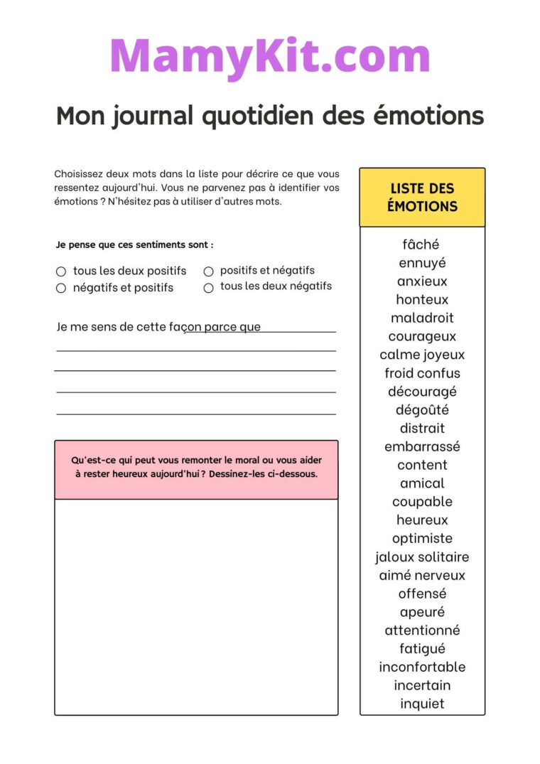 Journal des emotions - Mamykit